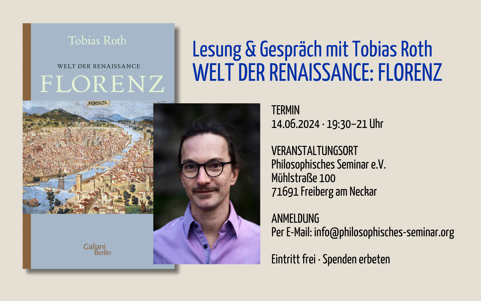 Lesung und Gespräch mit Tobias Roth: WELT DER RENAISSANCE: FLORENZ ...